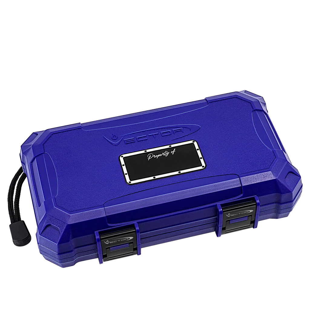 Vector Blue Travel Humidor 5 Cigar Hard Case With Compartment for Ligh ...