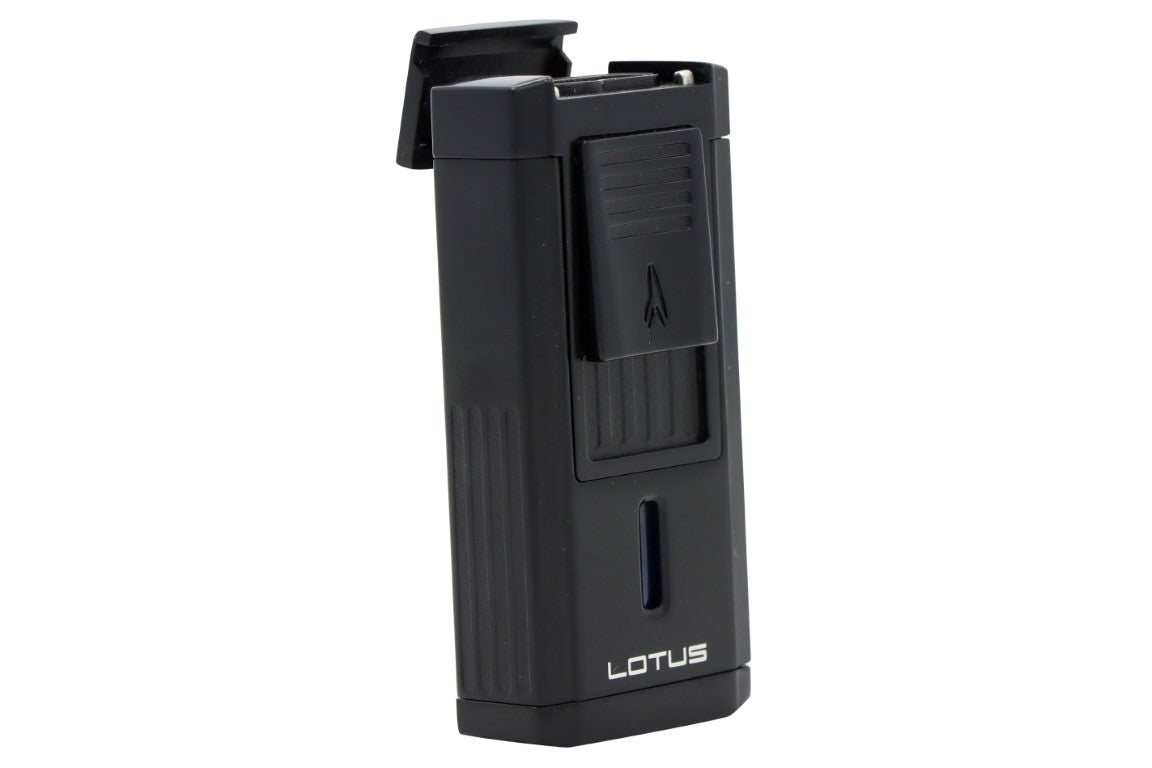 Lotus Duke Black Matte Triple Torch Lighter With Straight Cut Cutter ...